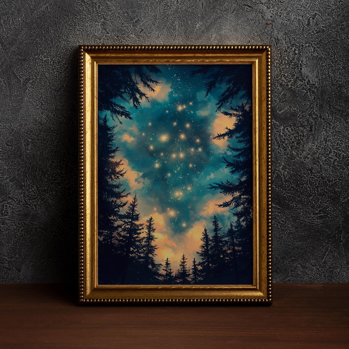 Vintage Enchanting Celestial Stars Art,Celestial Star Poster,Night Art ...