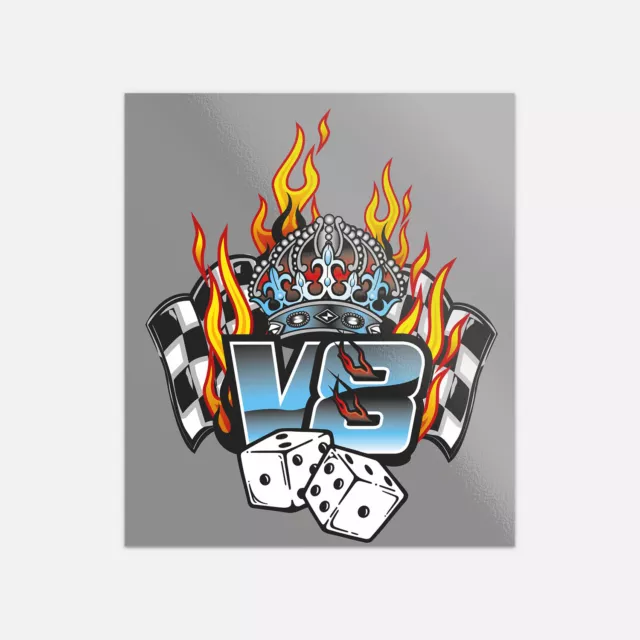 Vintage Engine V8 Sticker Phone Decal Water Bottle Stickers Car Decals ...