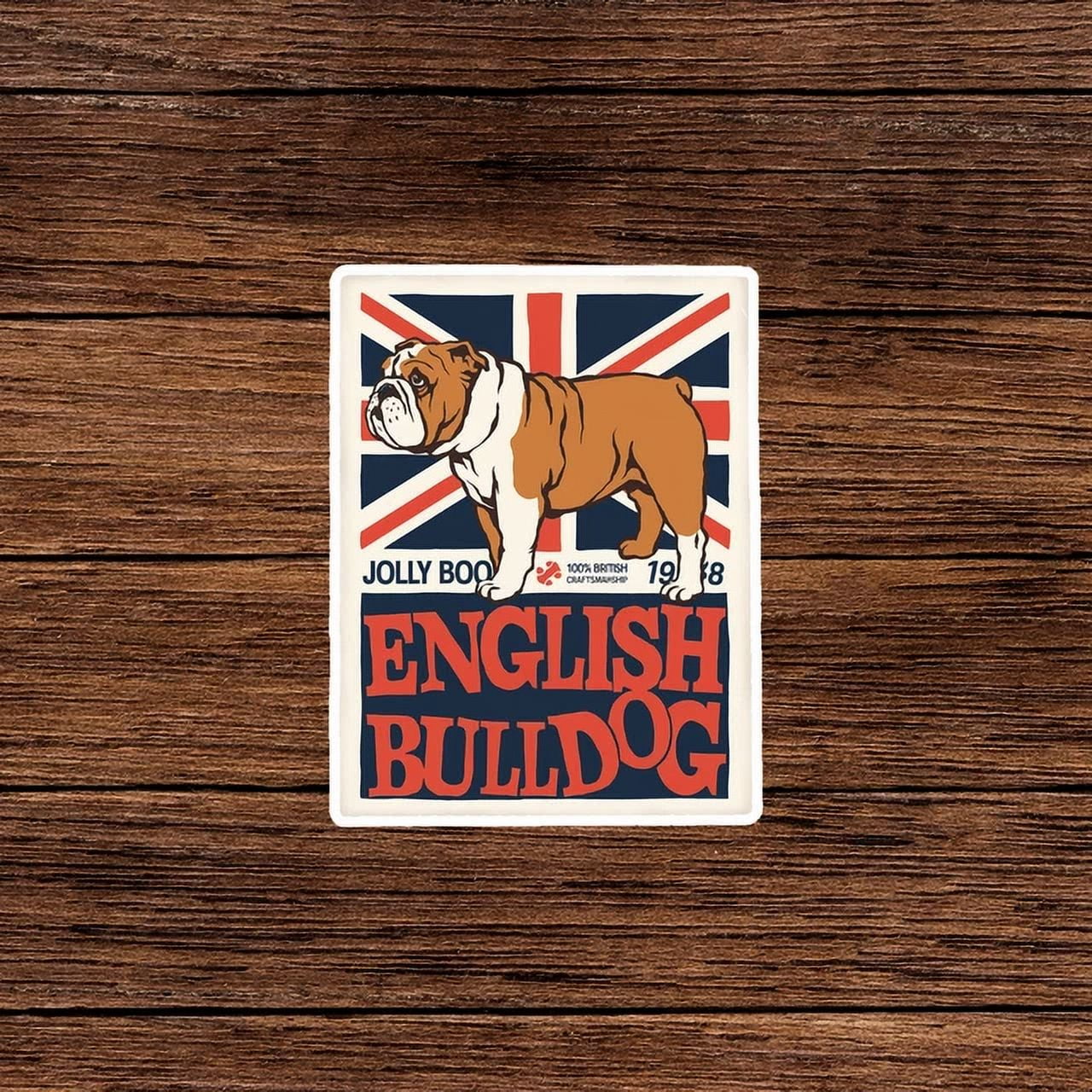Vintage English Bulldog Union Jack British Flag Sticker Decalphone ...