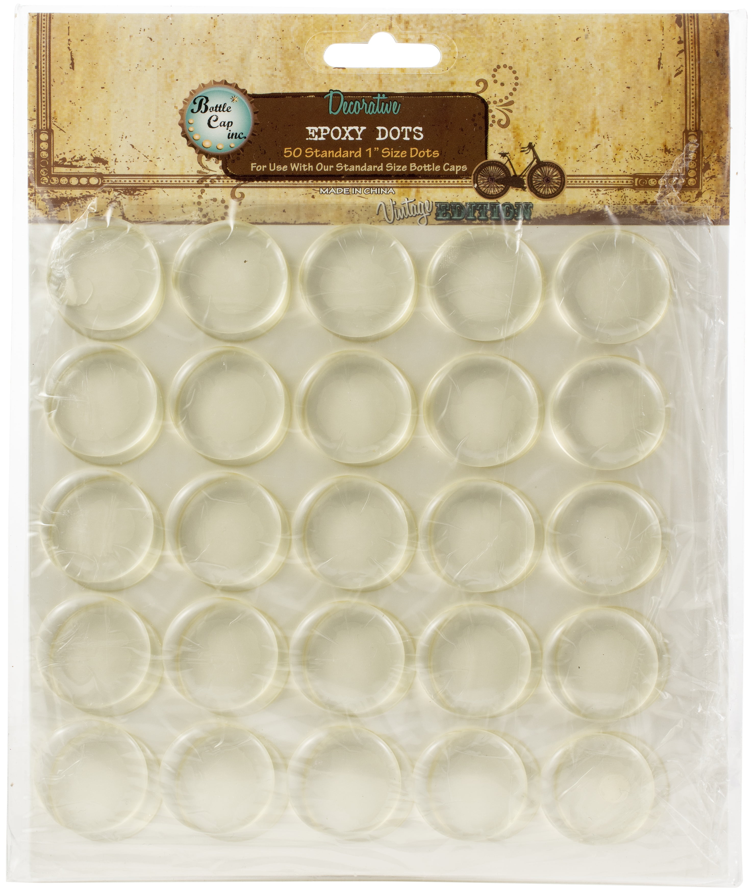 Vintage Epoxy Dot Clear Stickers 1" 50/Pkg-Round - Walmart.com