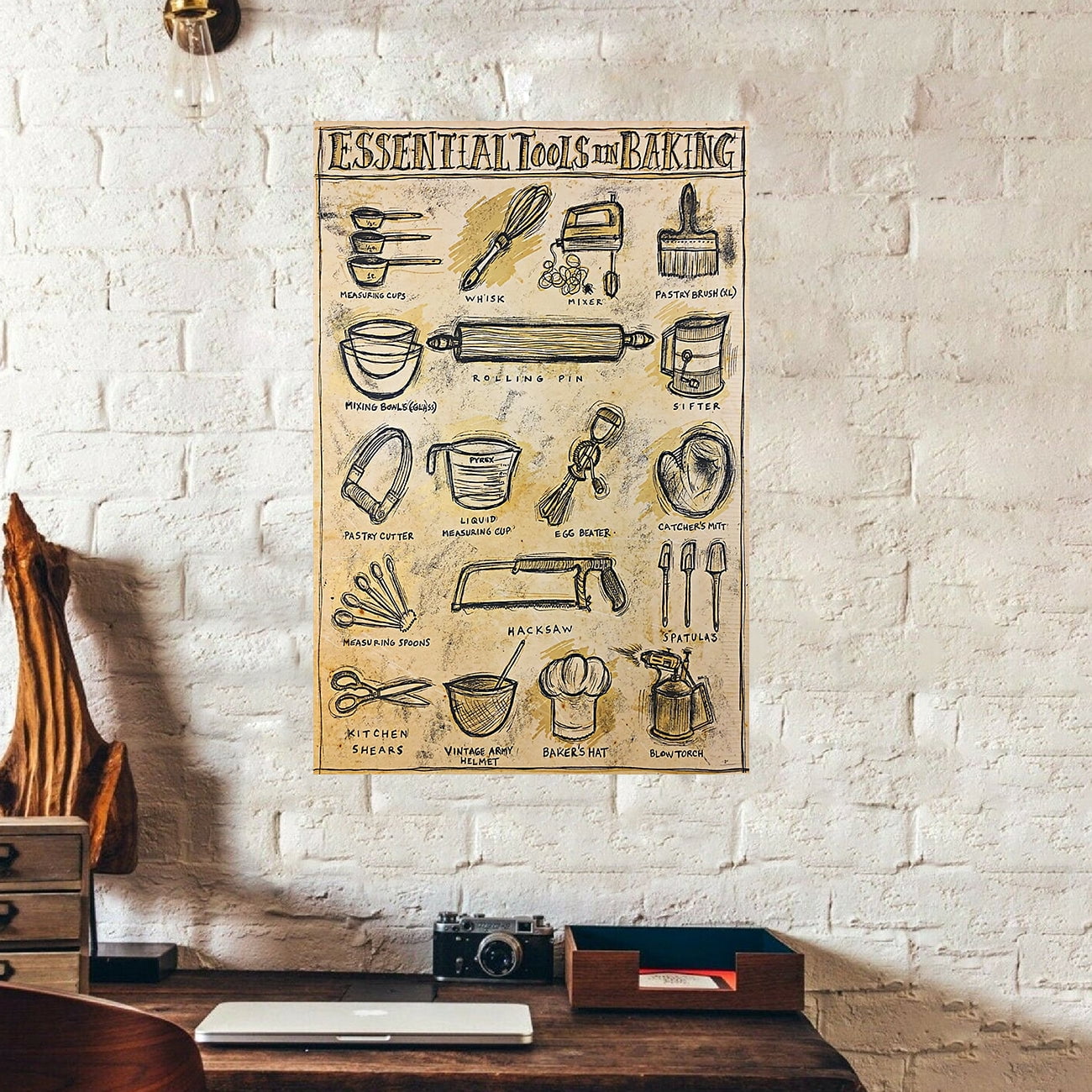Vintage Essential Tools In Baking Vertical Poster 11 x 17 Inch Poster ...