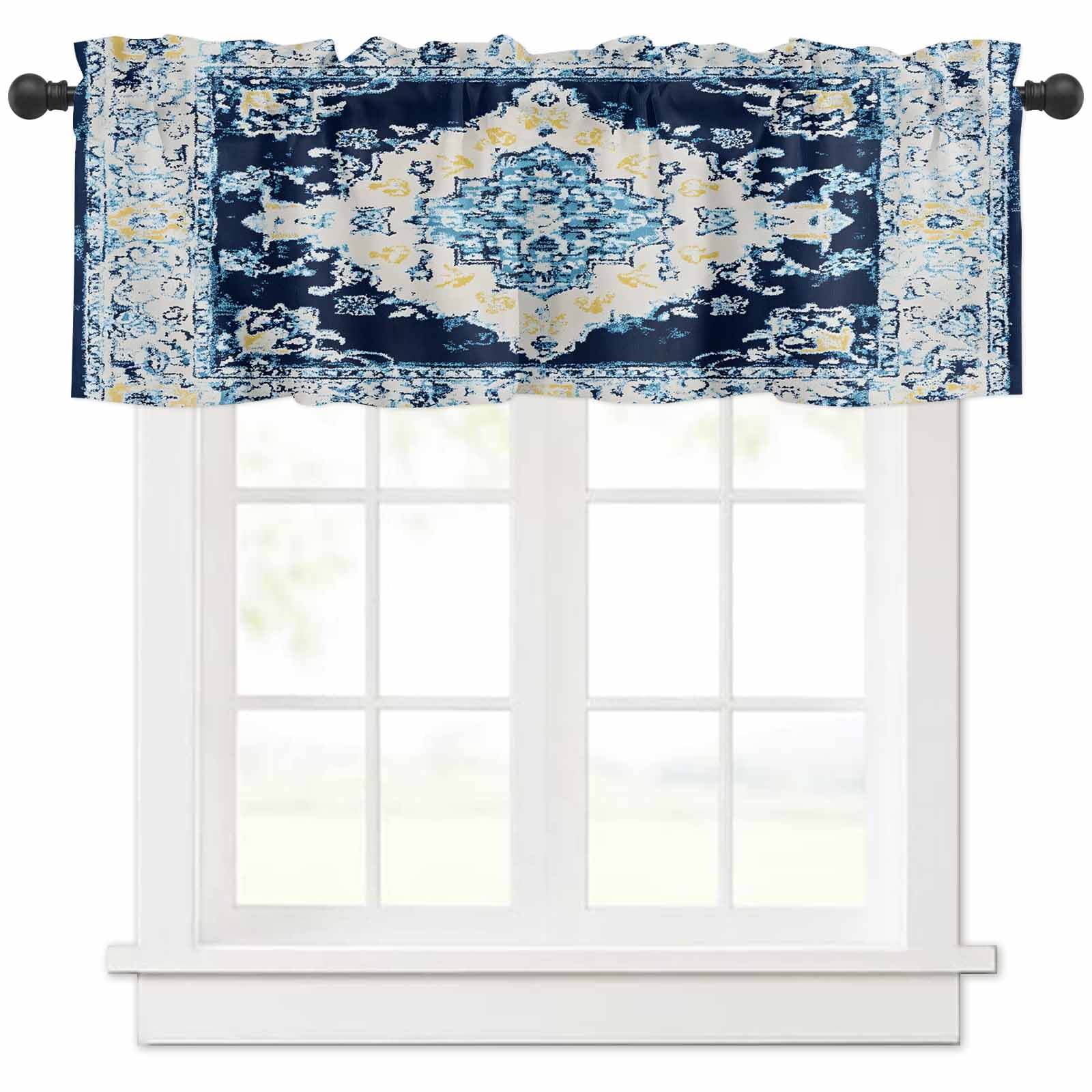 Vintage Ethnic Valances for Windows Farmhouse Kitchen Curtains Valances ...