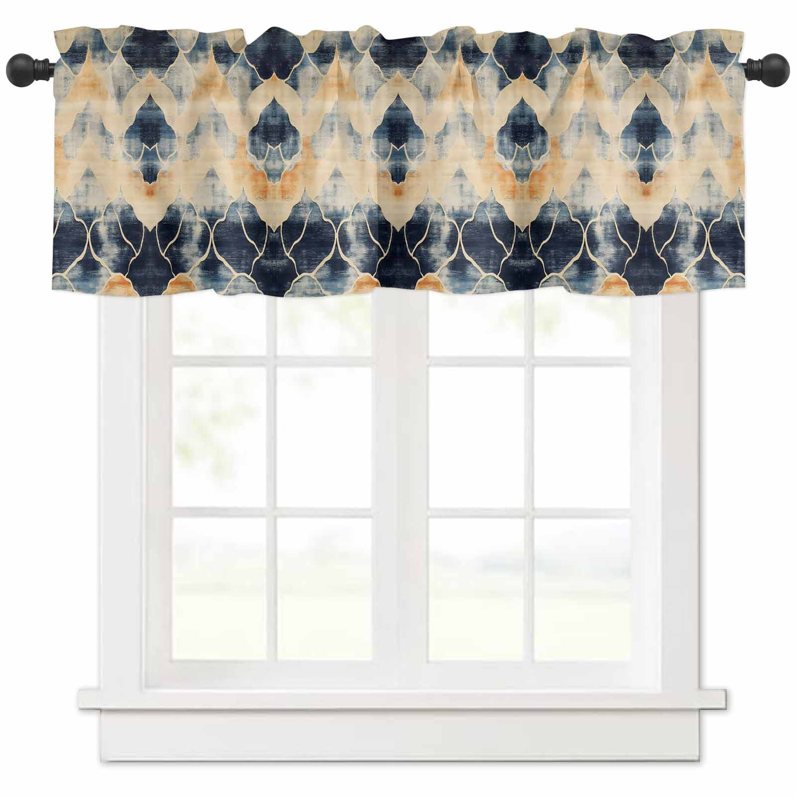 Vintage Ethnic Valances for Windows Farmhouse Kitchen Curtains Valances ...