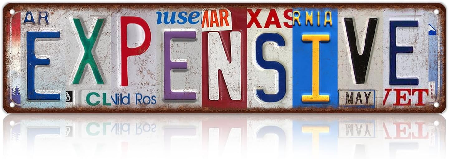 Vintage Expensive Wall Decor Street Signs Metal Tin Signs 16 x 4 Inches ...
