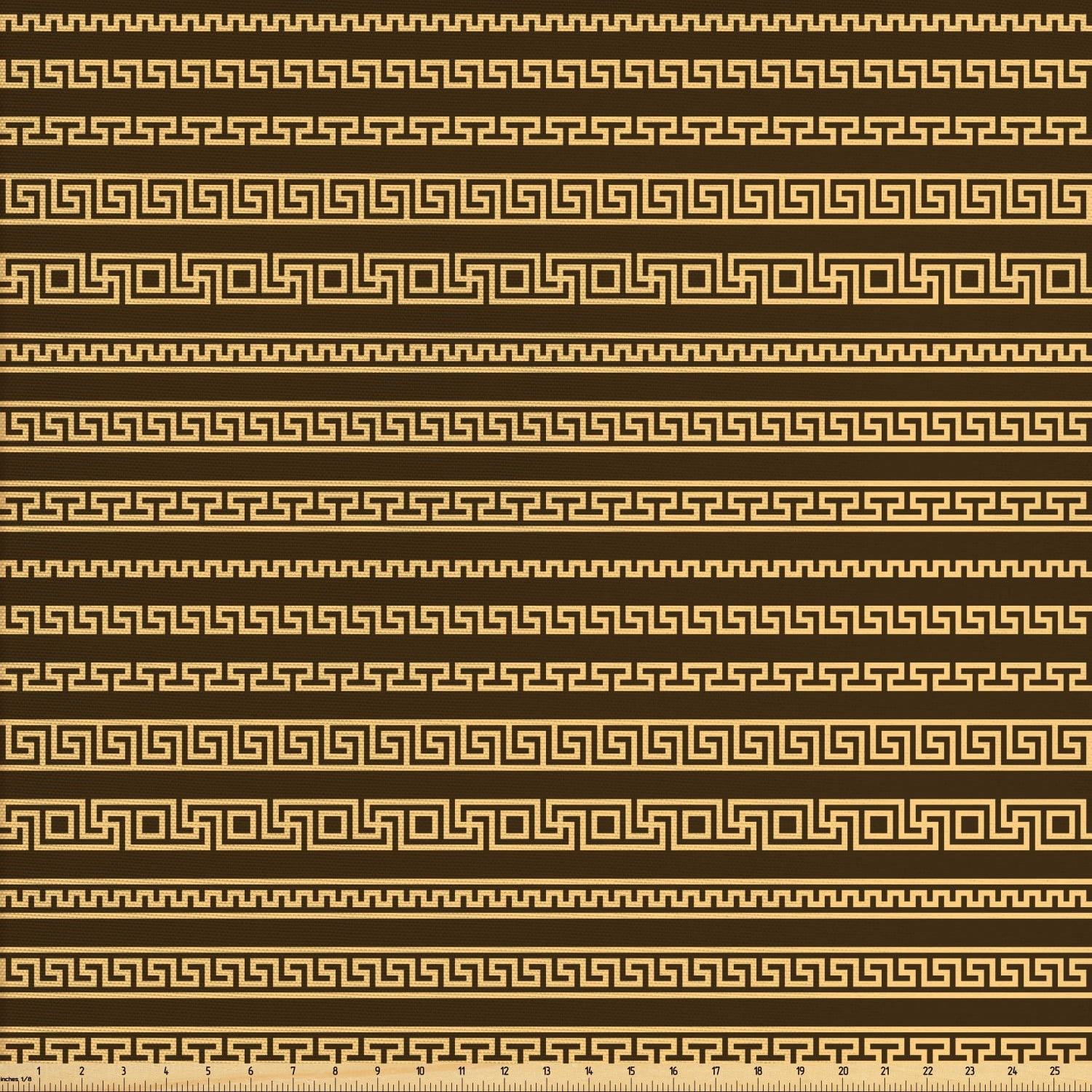 Vintage Fabric by the Yard, Repetitive Meander Pattern as Horizontal ...