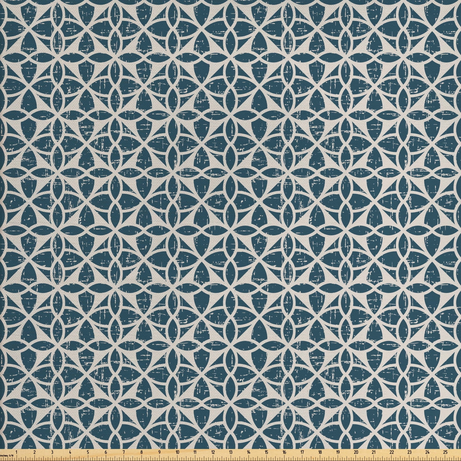 Ambesonne Vintage Fabric by the Yard Upholstery, Grunge Motifs Middle ...