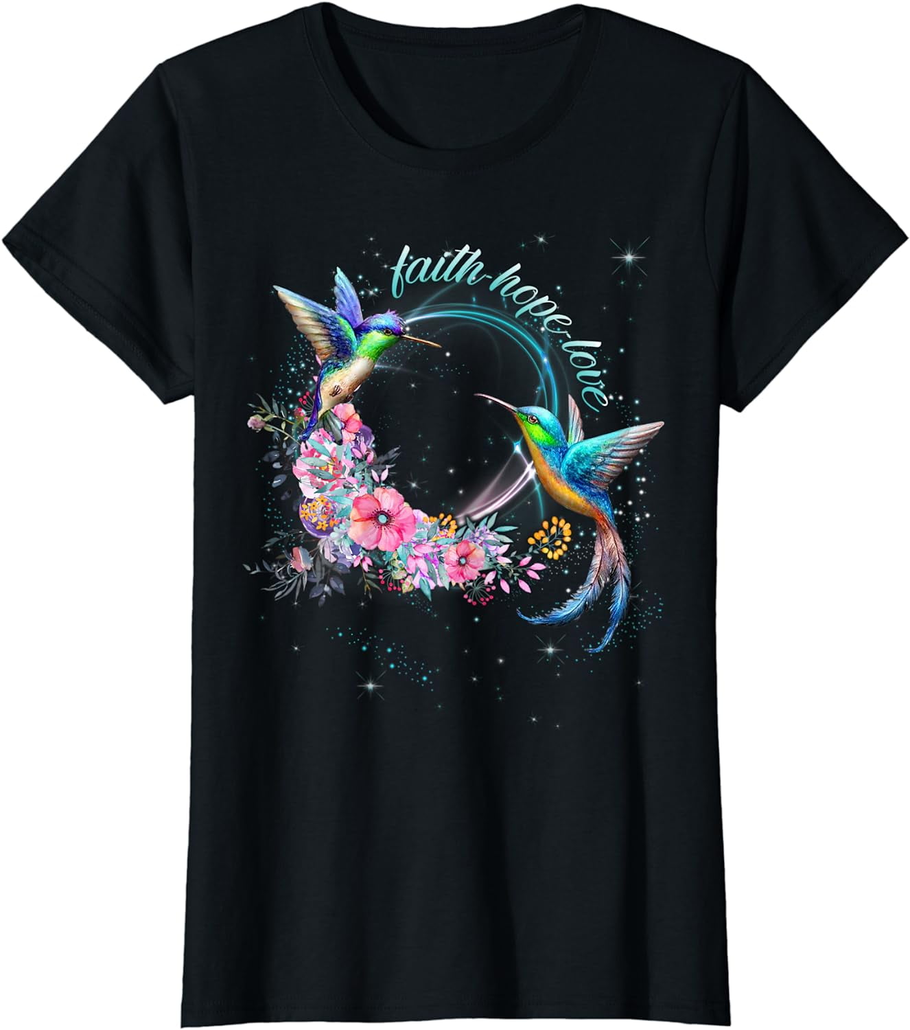 Vintage Faith Cross Hope Love Christian The Hummingbirds Tee T-Shirt ...