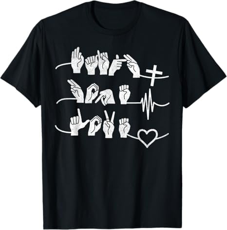 Vintage Faith Hope Love ASL American Sign Language T-Shirt - Walmart.com