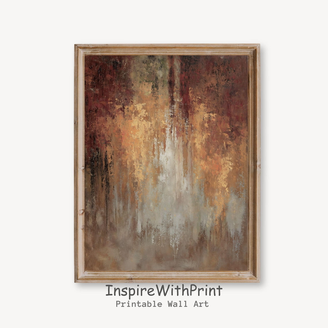 Vintage Fall Abstract, Moody Autumn Art, Rustic Fall Poster Abstract ...