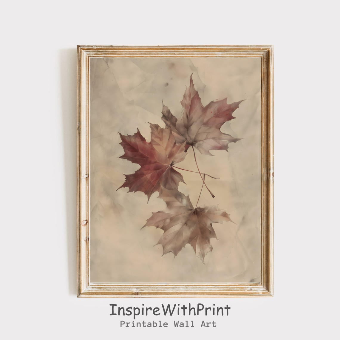 Vintage Fall Botanical Print, Autumn Maple Leaf Art Printable Fall ...