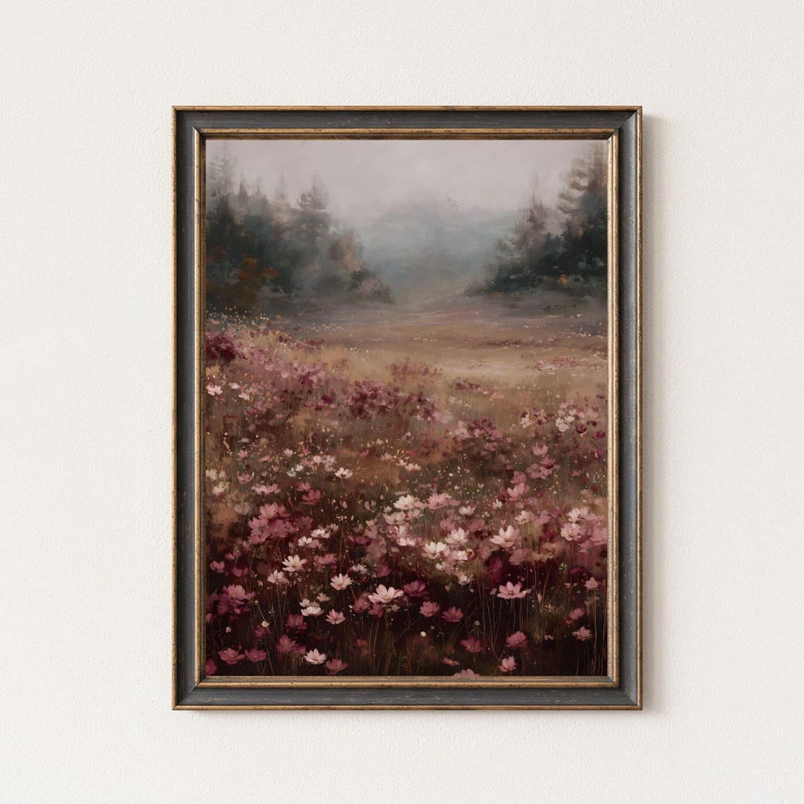 Vintage Fall Wildflower Meadow Print, Rustic Wildflower Field Printable ...