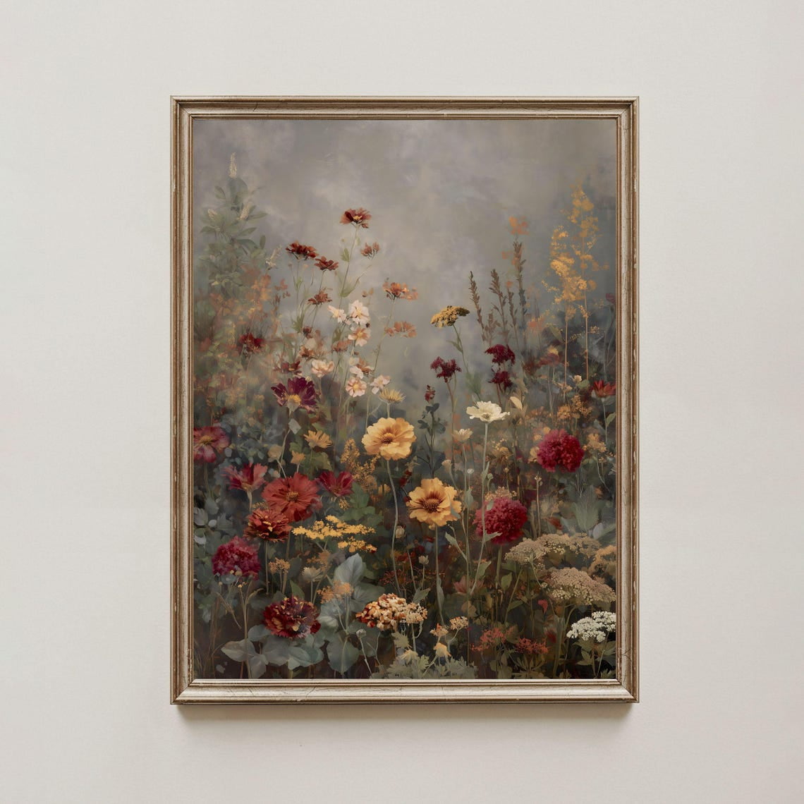 Vintage Fall Wildflower Meadow Print, Rustic Wildflower Field Printable ...