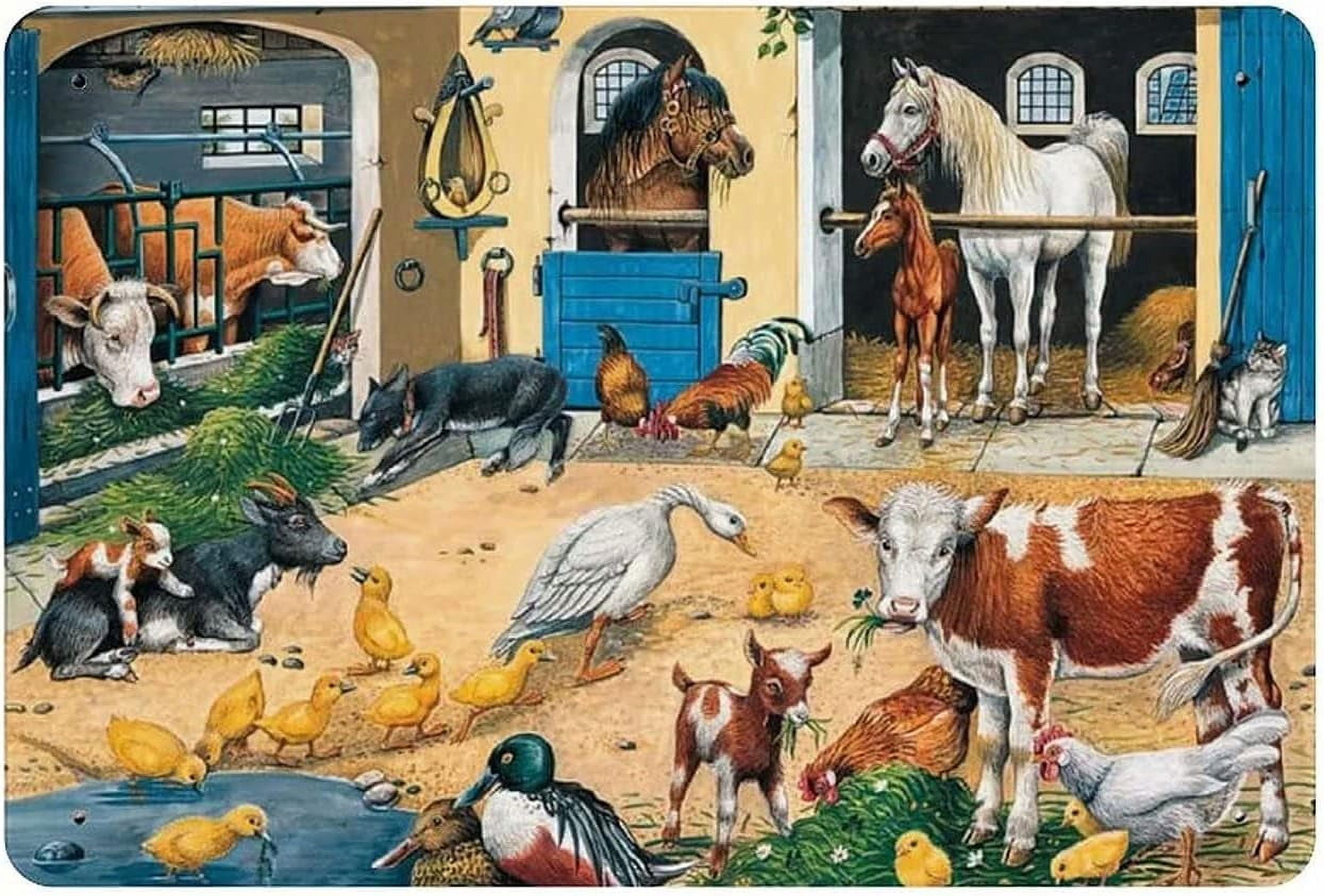 Vintage Farm Animals Metal Tin Sign,Horses Chickens Ducks Cows,Metal ...