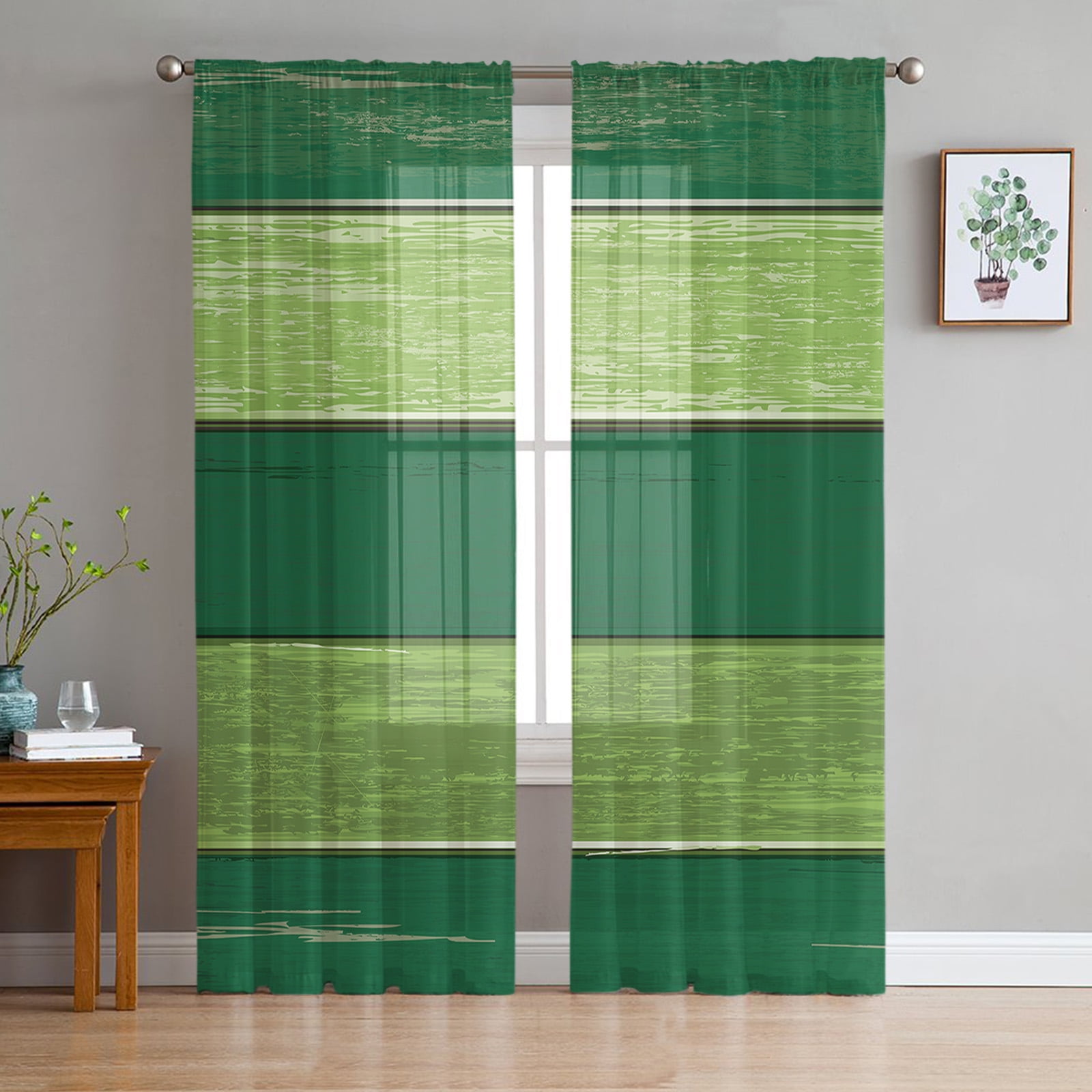 Vintage Farm Barn Grey Gradient Sheer Curtains For Living Room Bedroom ...