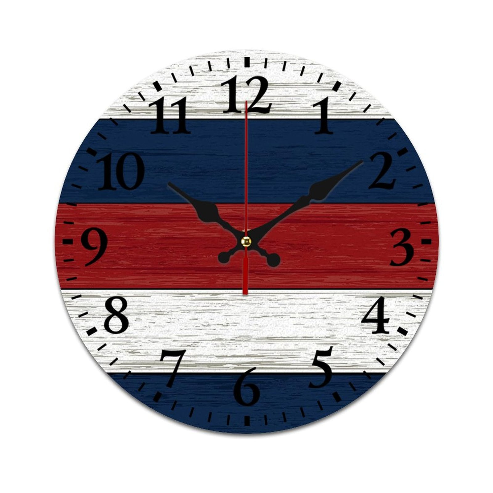 Vintage Farm Barn Red, Blue And White Wall Clock Modern Design Clocks ...