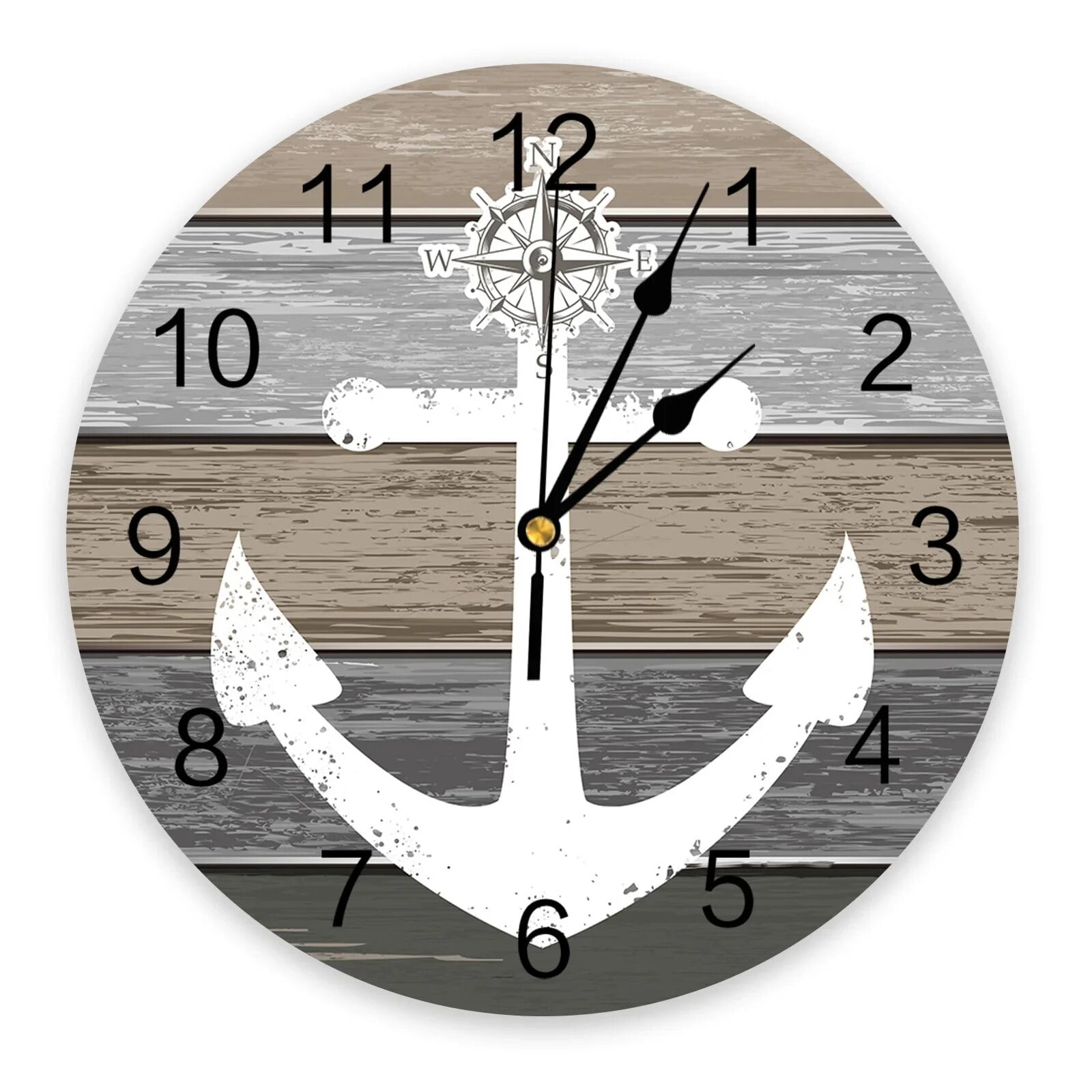 Vintage Farm Barn White Boat Anchor Ocean Large Wall Clock Dinning ...