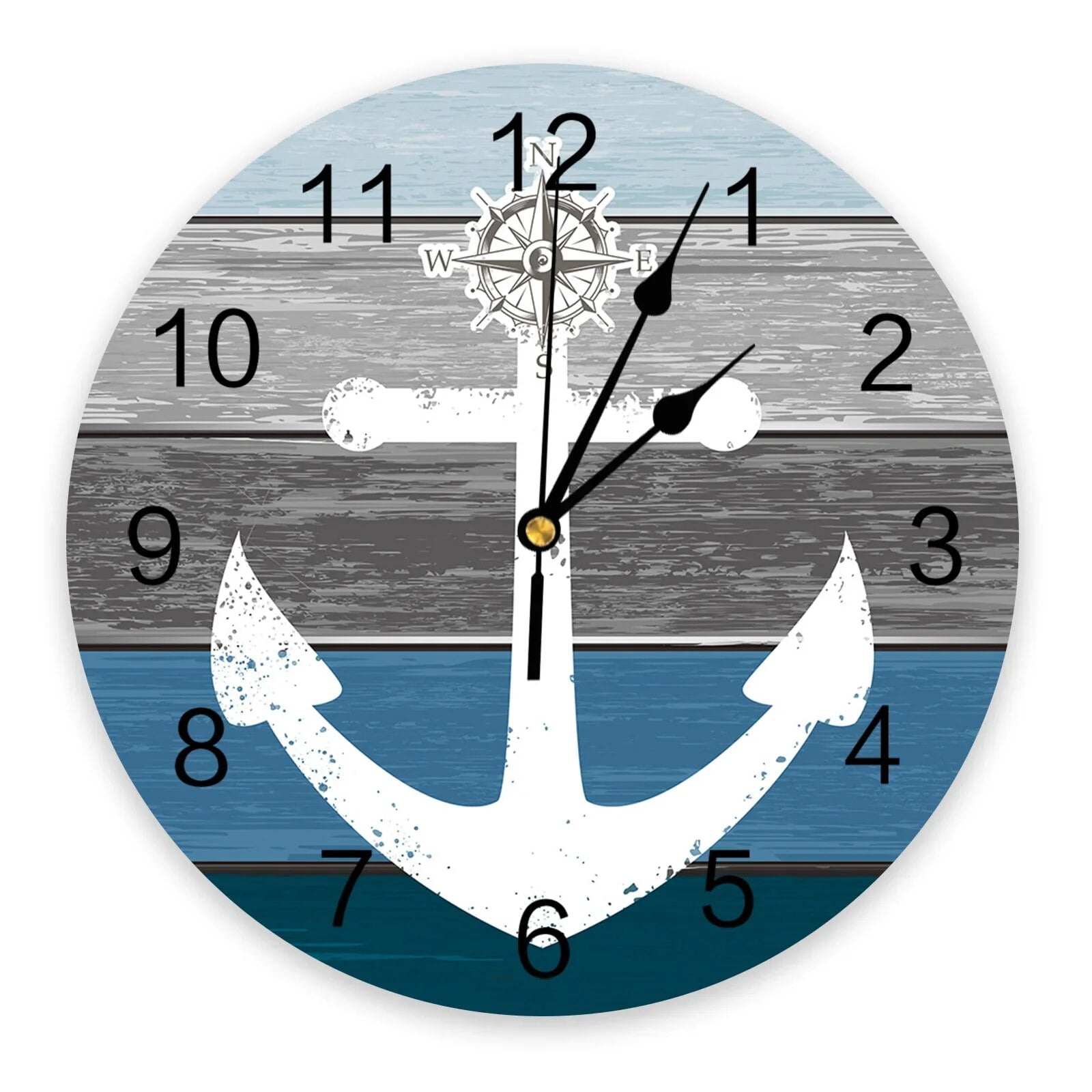 Vintage Farm Barn White Boat Anchor Ocean Large Wall Clock Dinning ...