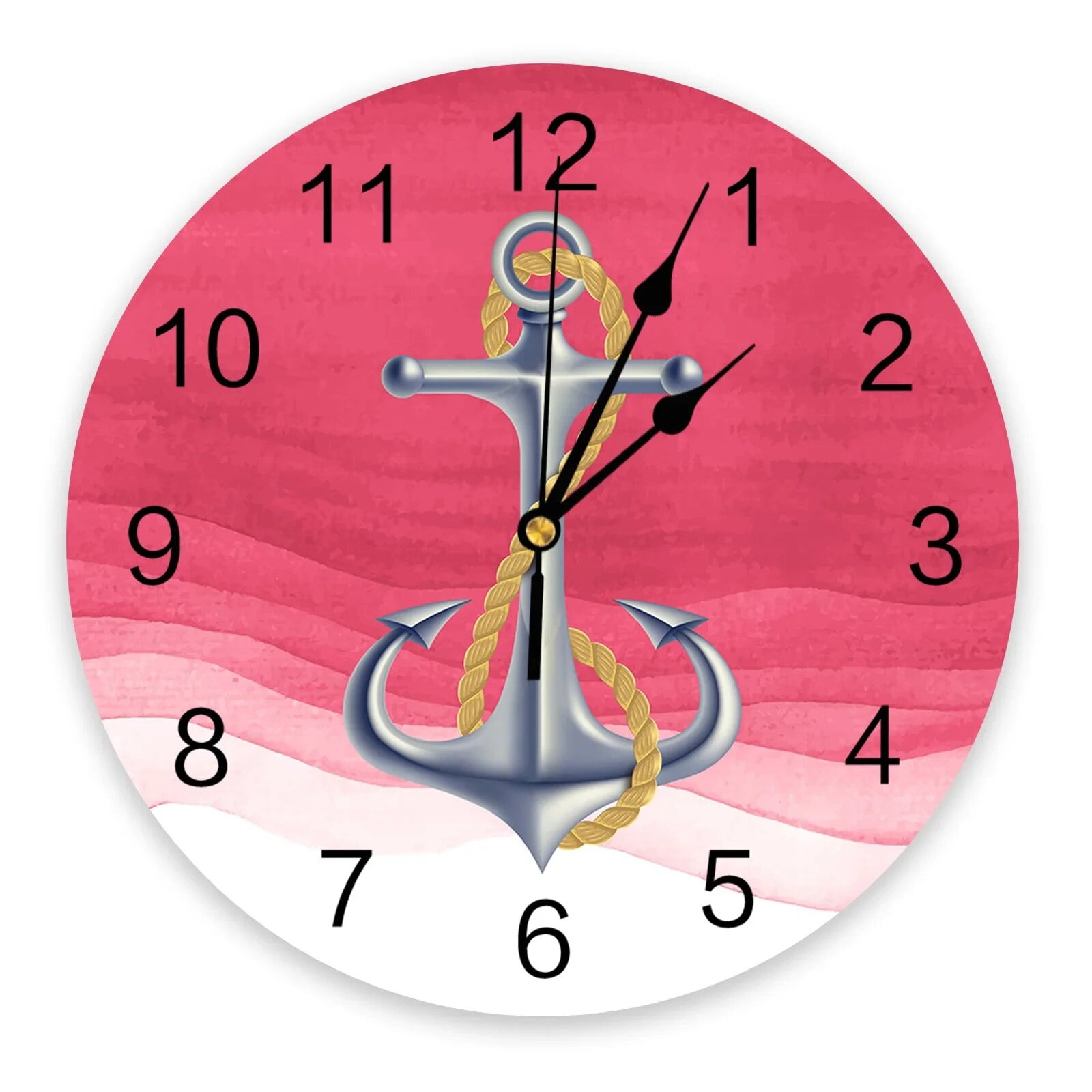 Vintage Farm Barn White Boat Anchor Ocean Large Wall Clock Dinning ...