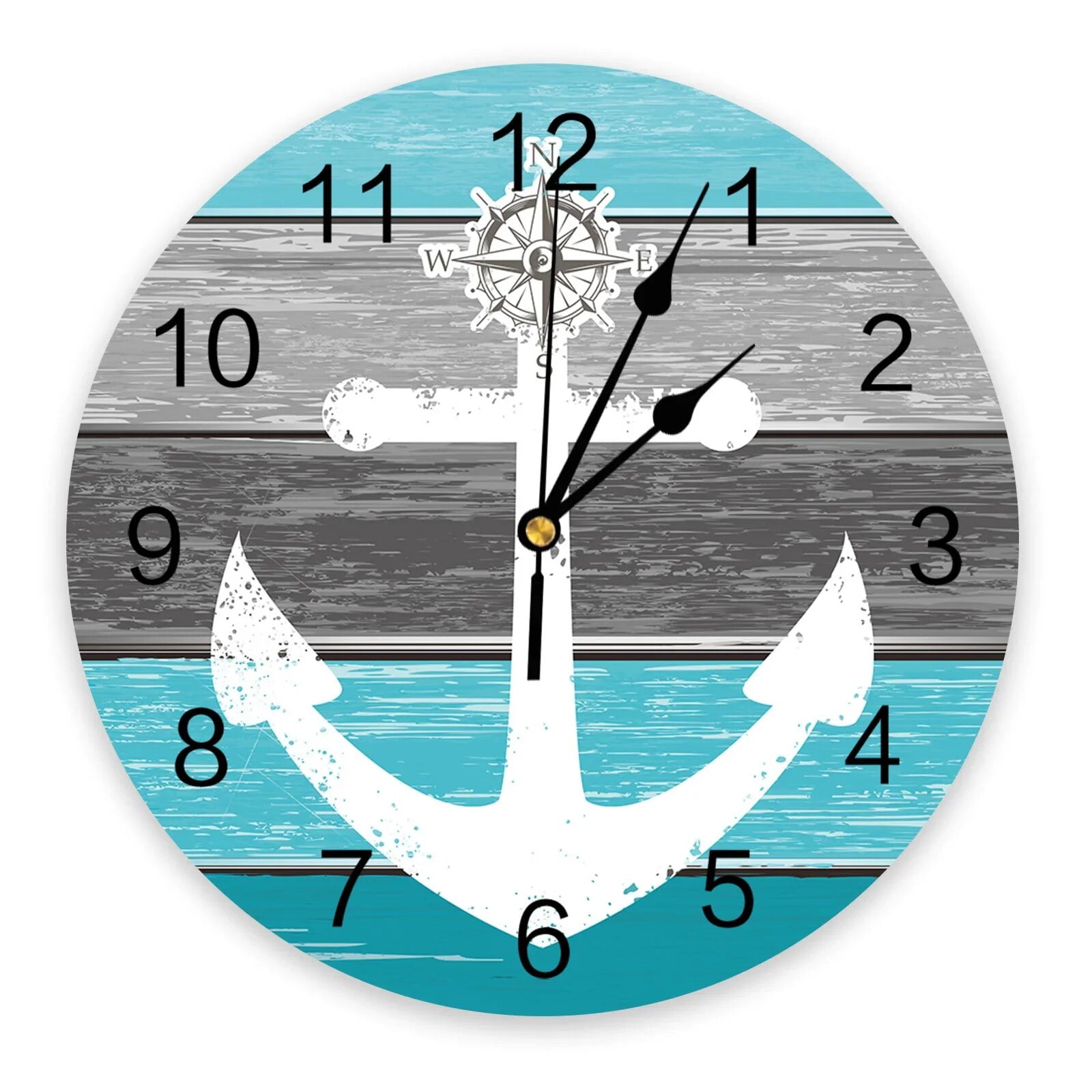 Vintage Farm Barn White Boat Anchor Ocean Large Wall Clock Dinning ...