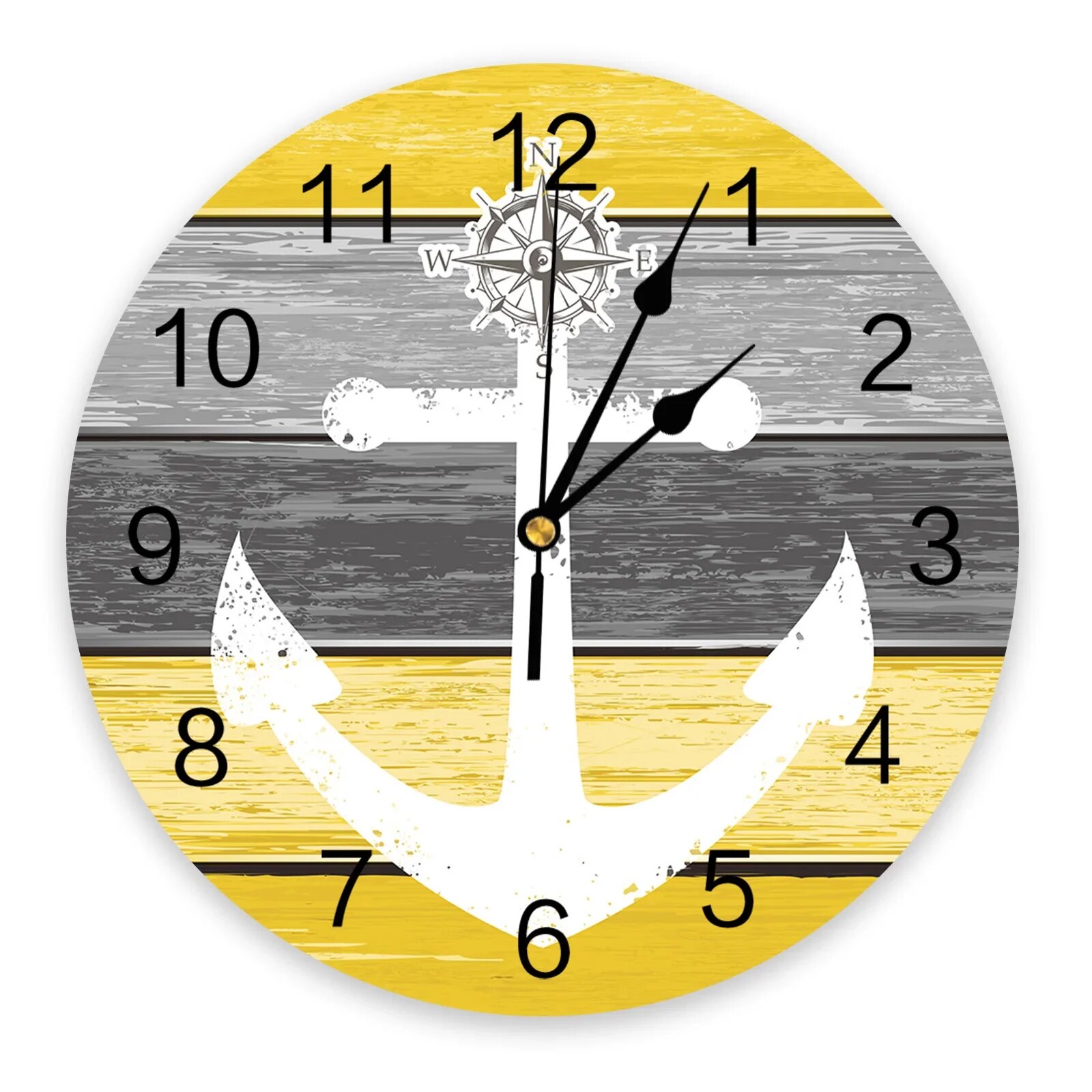Vintage Farm Barn White Boat Anchor Ocean Large Wall Clock Dinning ...