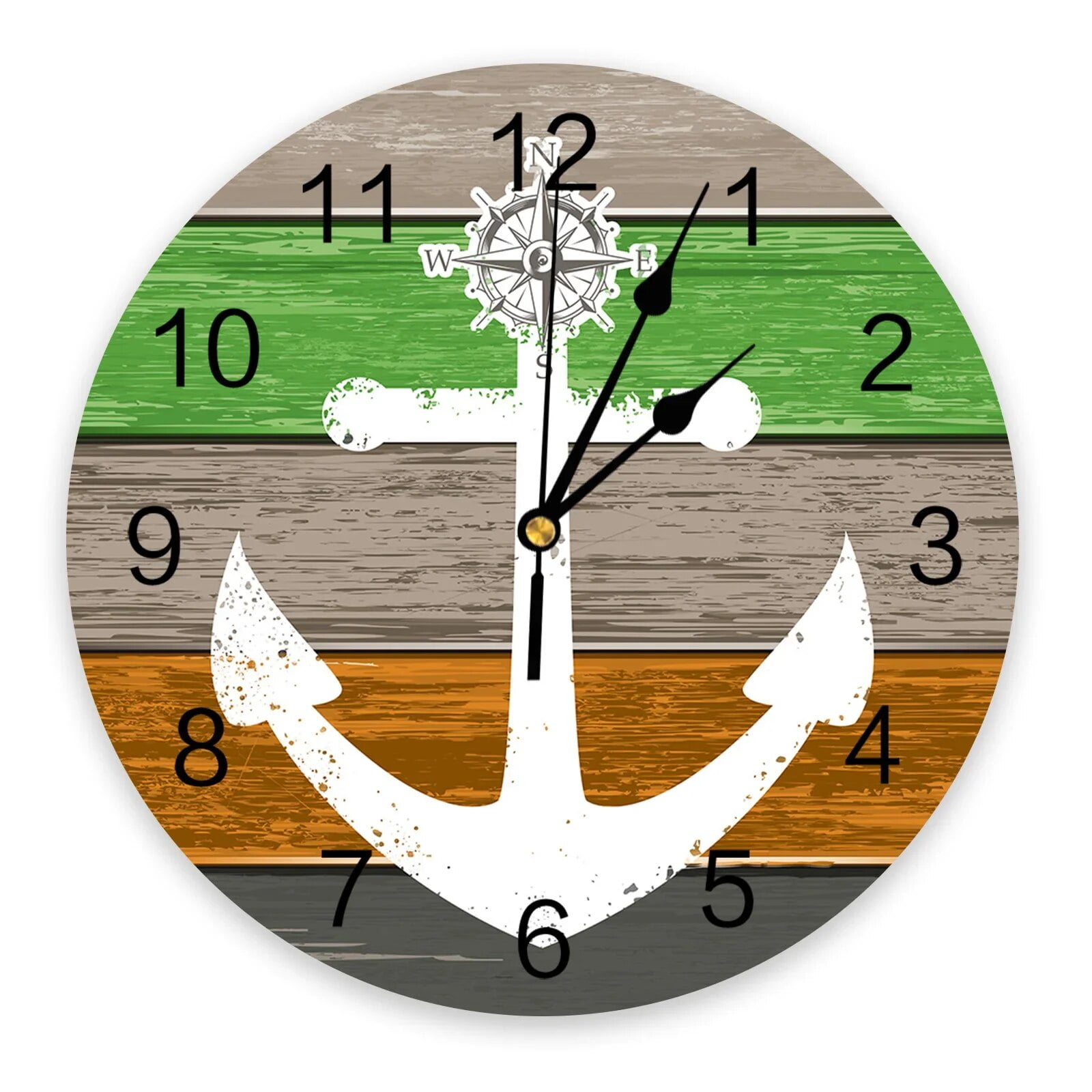 Vintage Farm Barn White Boat Anchor Ocean Large Wall Clock Dinning ...