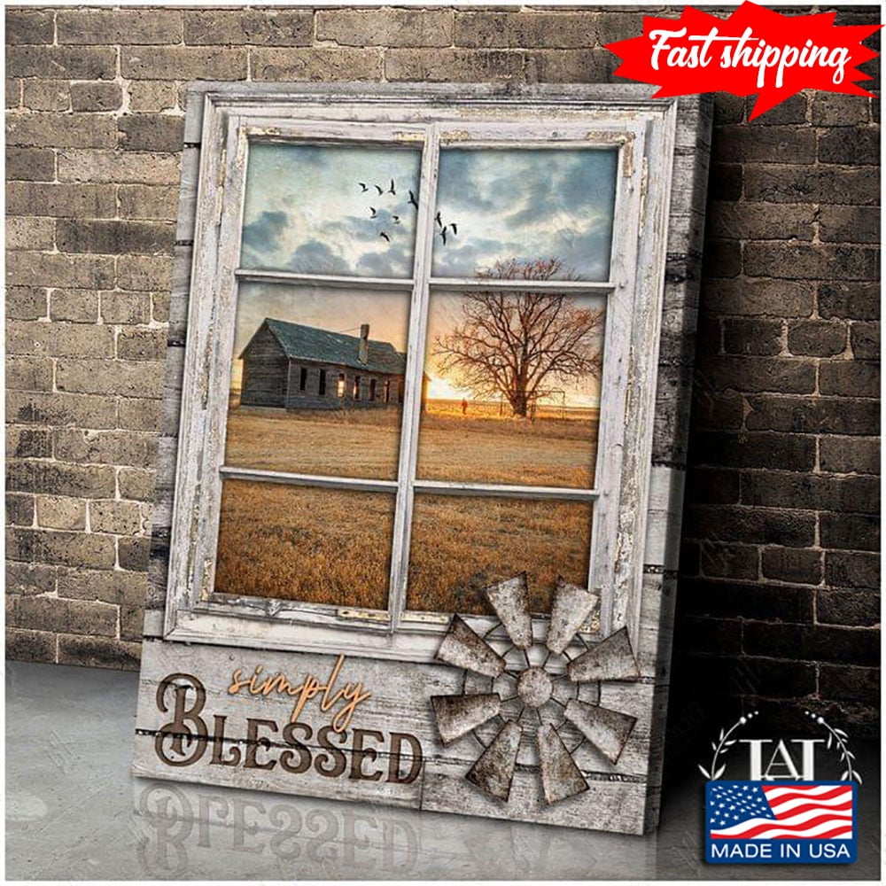 Vintage Farm Barn Window Frame With View Of Peaceful Farm Simply ...
