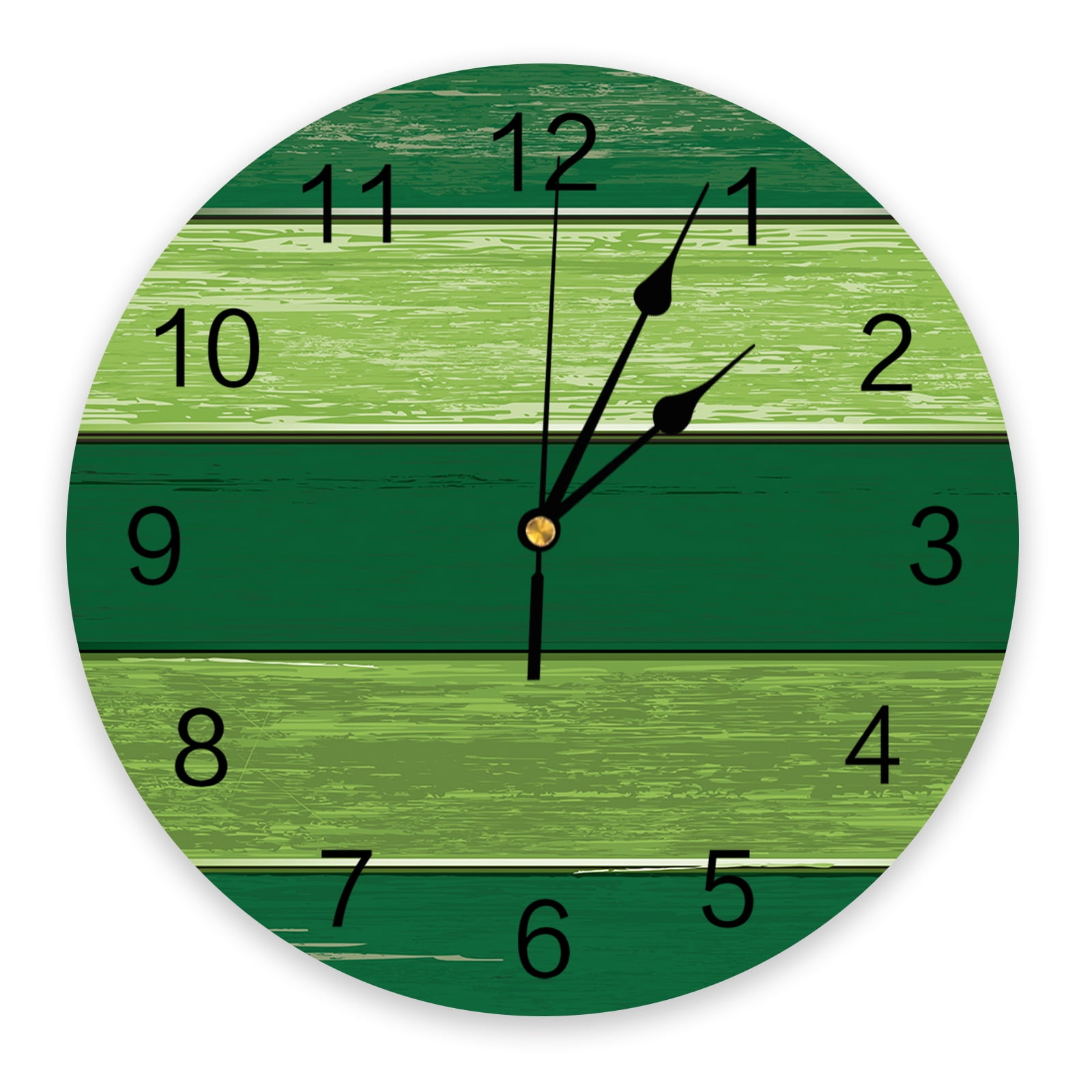 Vintage Farm Barn Wood Grain Green Gradient Large Wall Clocks Kid Room ...