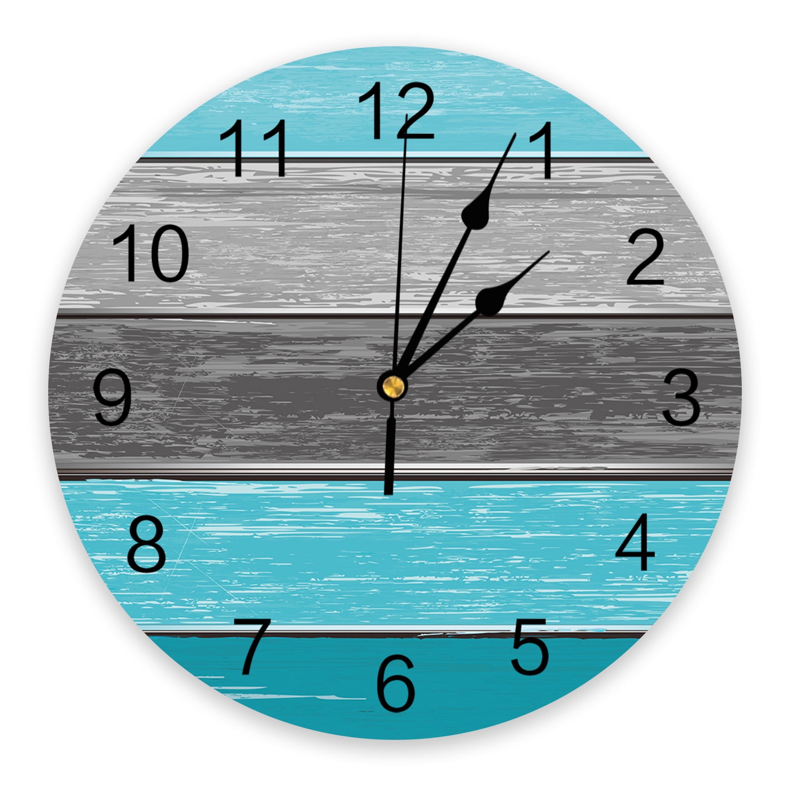 Vintage Farm Barn Wood Grain Green Gradient Large Wall Clocks Kid Room ...