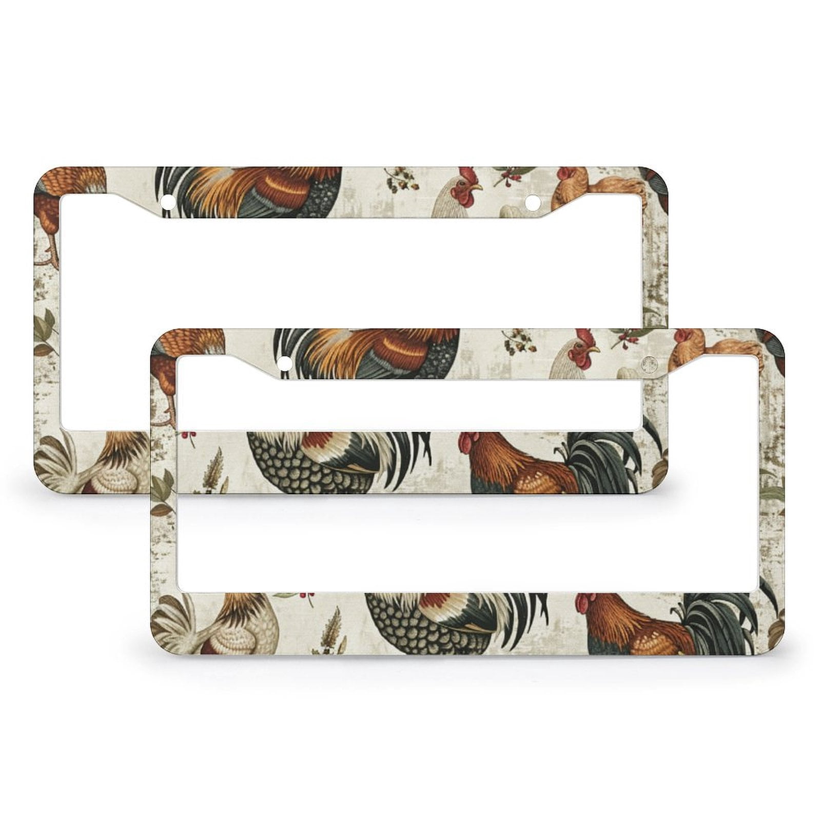 Vintage Farm Chicken License Plate Cover 2 Pack Vintage Farm Auto ...