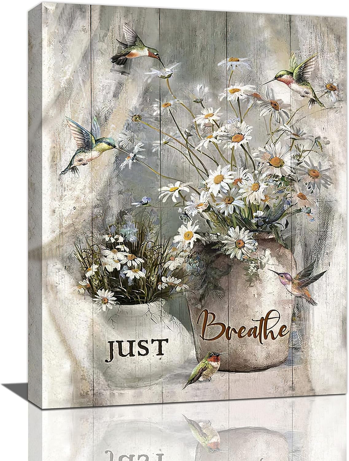 Vintage Farm Daisy Flower Bathroom Decor Wall Art Rustic Farmhouse ...