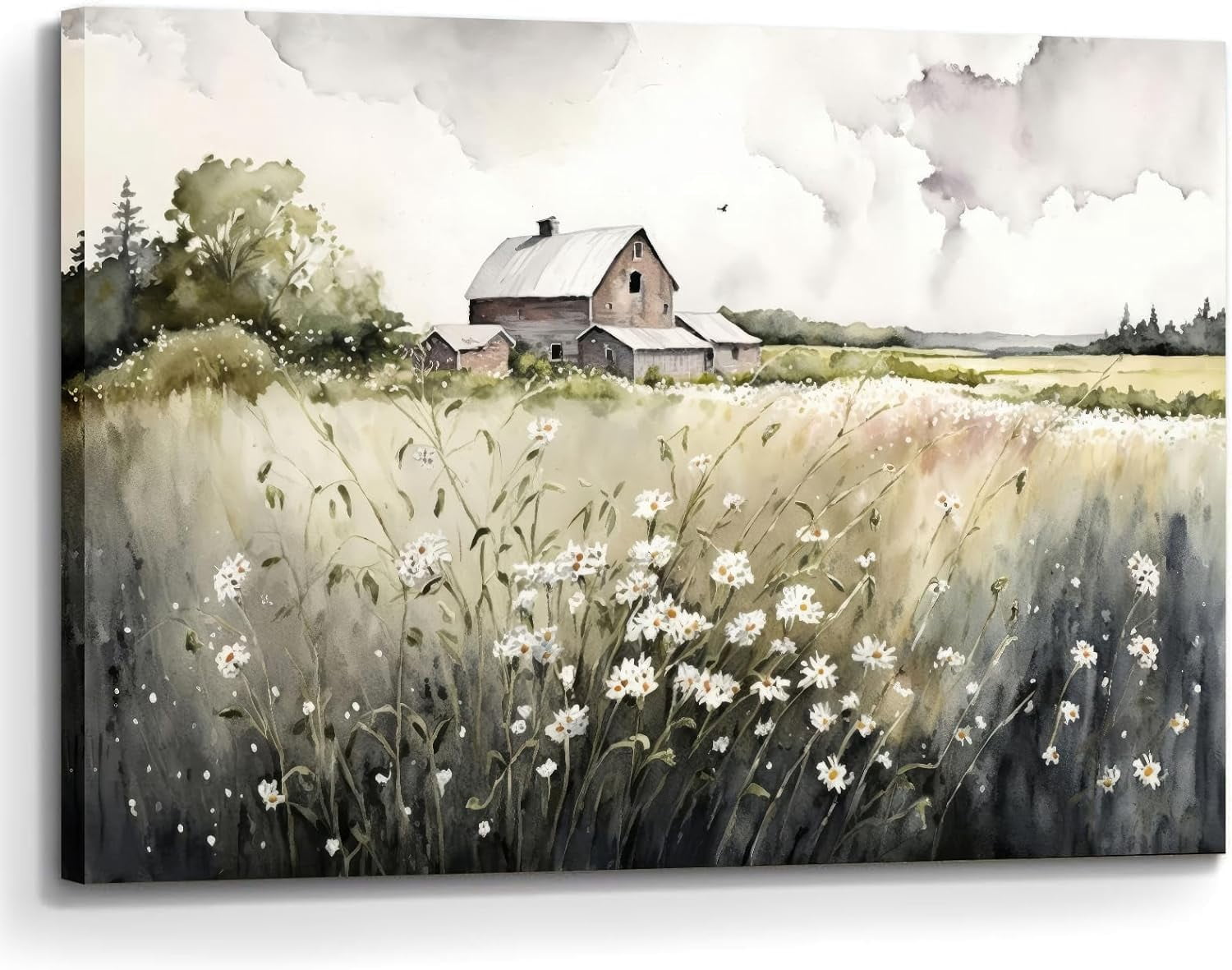 Vintage Farmhouse Barn Canvas Wall Art Modern Barn Poster Rustic Barn ...