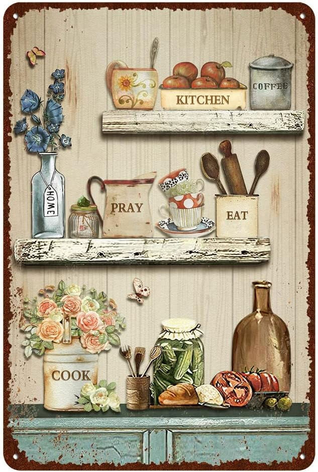 Vintage Farmhouse Kitchen Sign Kitchen Metal Signs Rustic Kitchen Wall ...