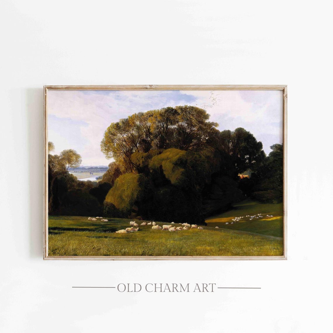 Vintage Farmhouse Landscape Poster: Rustic Country, Unframed Poster ...