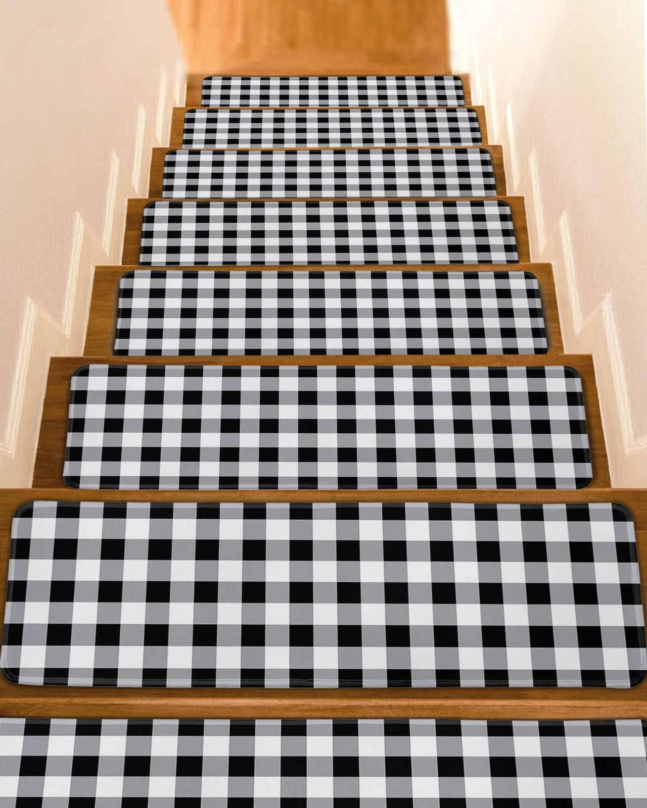 Vintage Farmhouse Stair Treads for Wooden Steps Indoor Runner Rug ...
