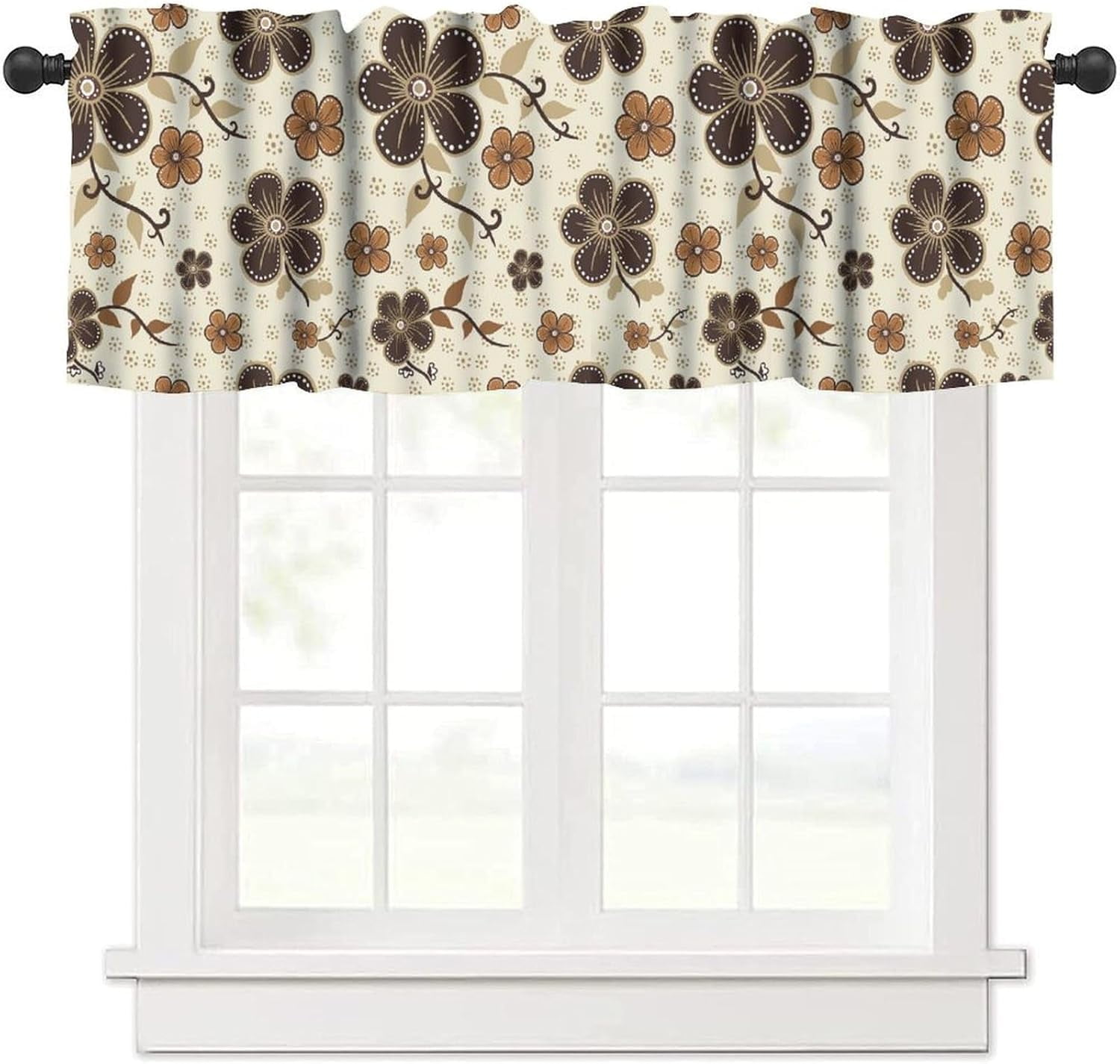 Vintage Farmhouse Valance Curtain, Rural Wood Plank Sketch Animal ...