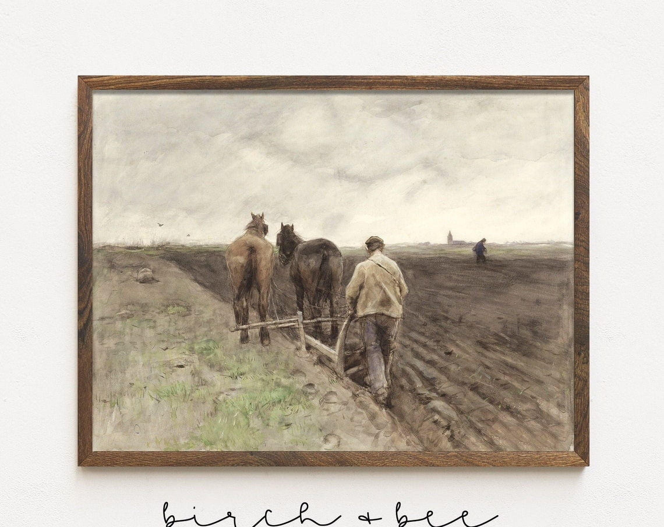 Vintage Farming Print Horse And Plow Homesteading Art #19 Wall Art ...