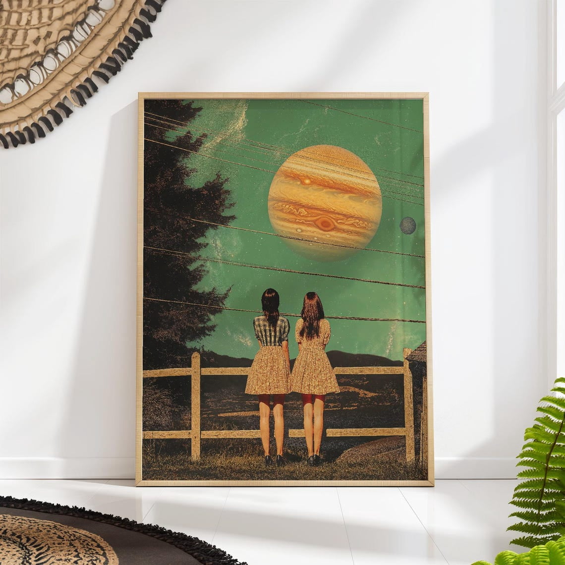 Vintage Fashion Jupiter Collage Wall Art - Retro Celestial Decor For ...