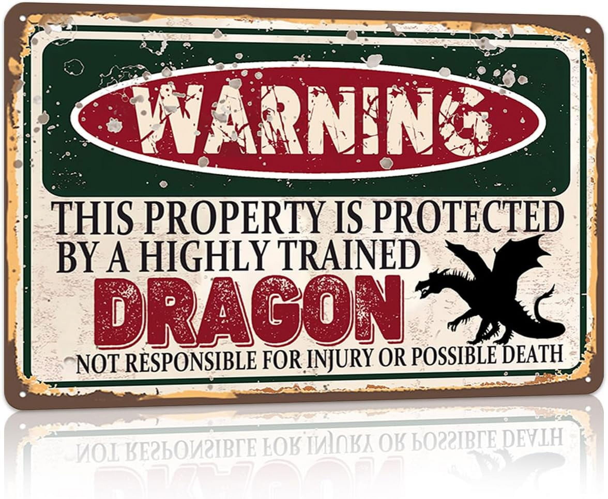 Vintage Fat Cat Metal Sign， Warning this property is protected bY a ...