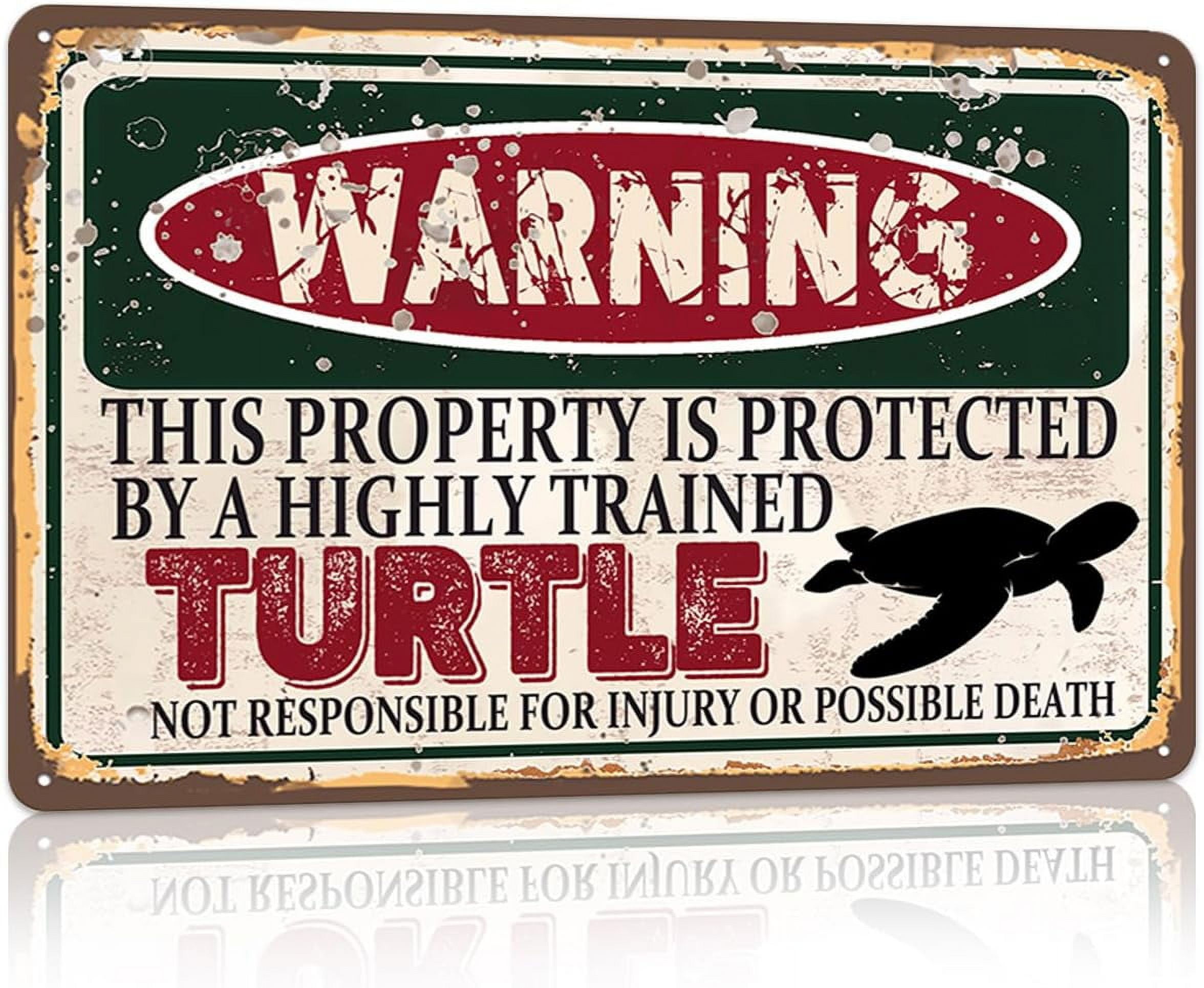 Vintage Fat Cat Metal Sign， Warning this property is protected bY a ...