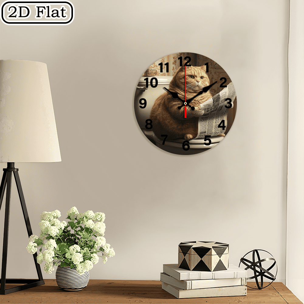 Vintage Fat Cat Reading Newspaper Round Aluminum Sign -2D Flat 1pc ...