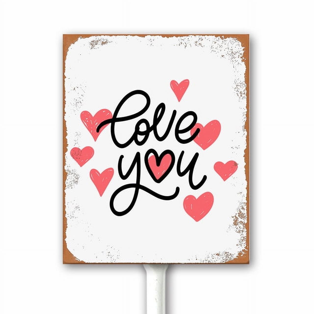 Vintage Feb 14th Sign I love you heart Valentines Day Decor Romantic ...