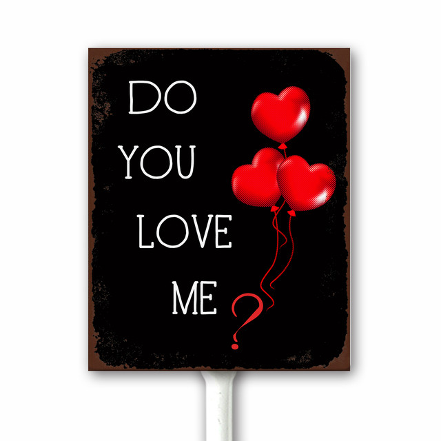 Vintage Feb 14th Sign do you love me Valentines Day Decor Romantic ...
