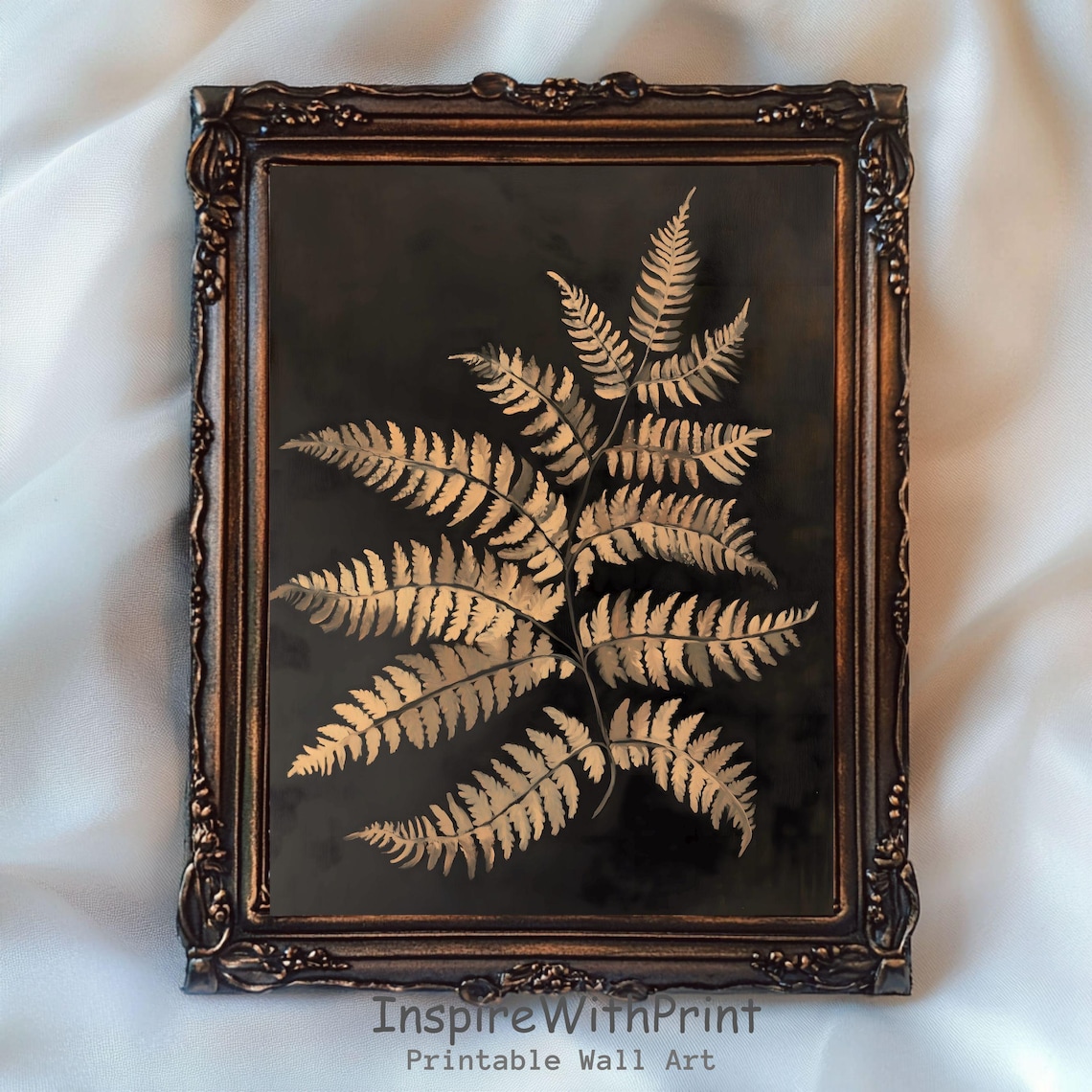 Vintage Fern Poster Dark Botanical Wall Art Printable Rustic Fall ...