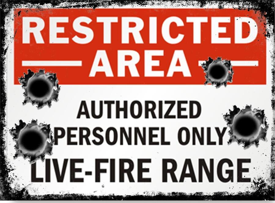 Vintage Fire Range Retro Style Aluminum Signs Live Fire Range Sign Size ...
