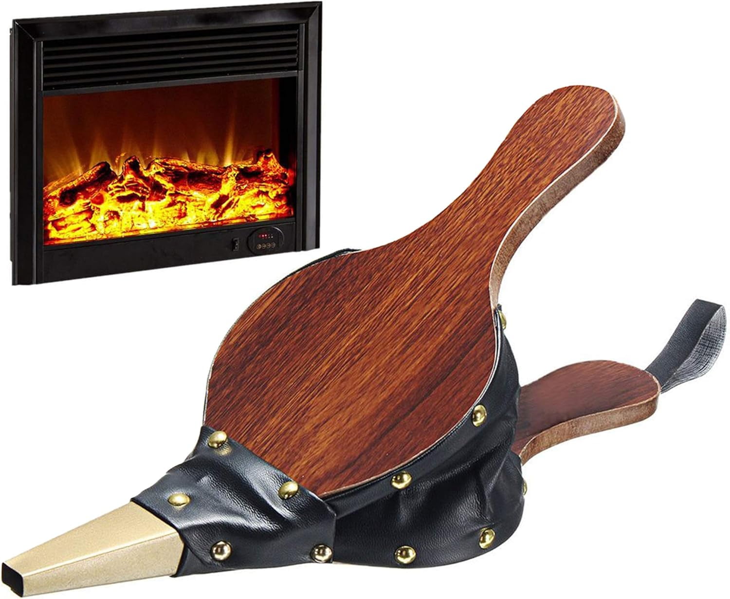Traditional Fireplace Bellows - Wood & PU Leather Air Blower For Fire ...