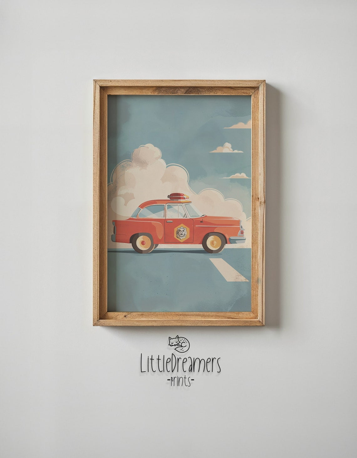 Vintage Firetruck Printable, Nursery Wall Art, Kids Room Decor, Retro ...