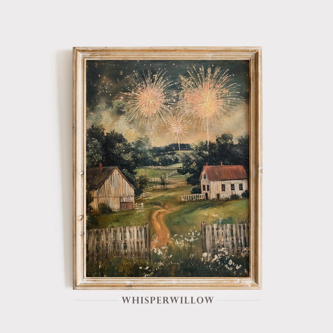 Vintage Fireworks Farmhouse,, Rustic Country American Wall Decor ...
