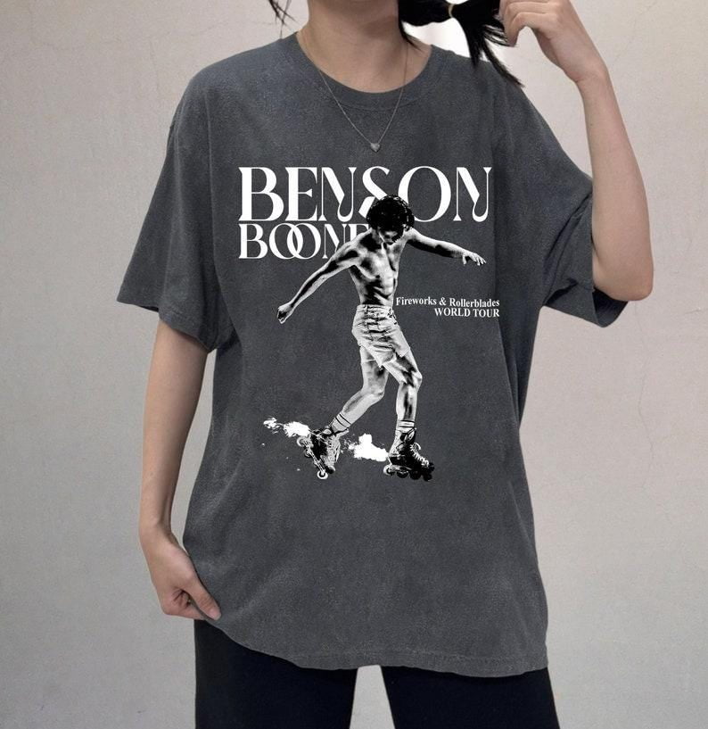 Vintage Fireworks and Rollerblades Benson Boone World Tour 2024 Shirt ...