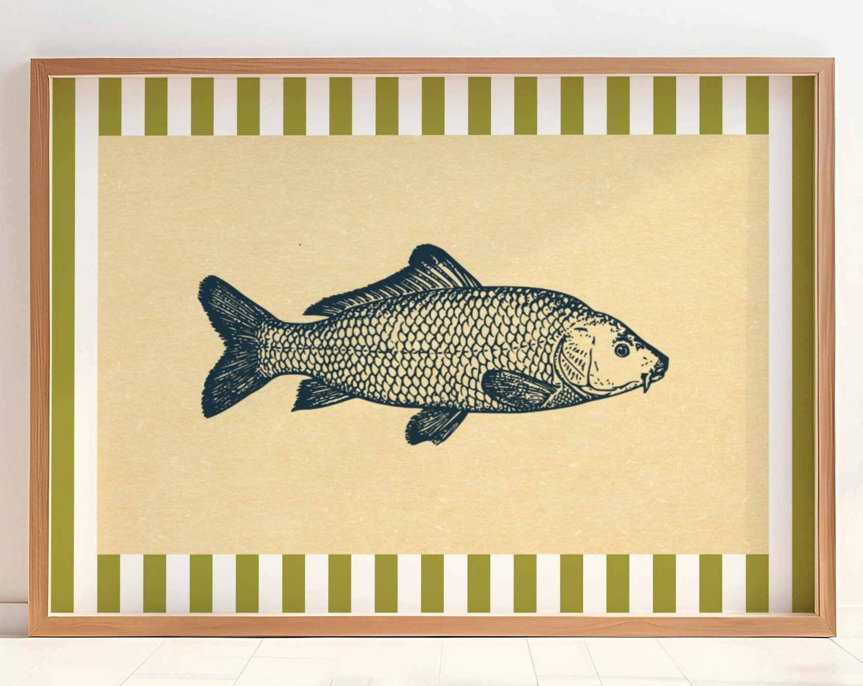 Vintage Fish Print | Antique Unique Wall Art Animal Poster | Horizontal ...