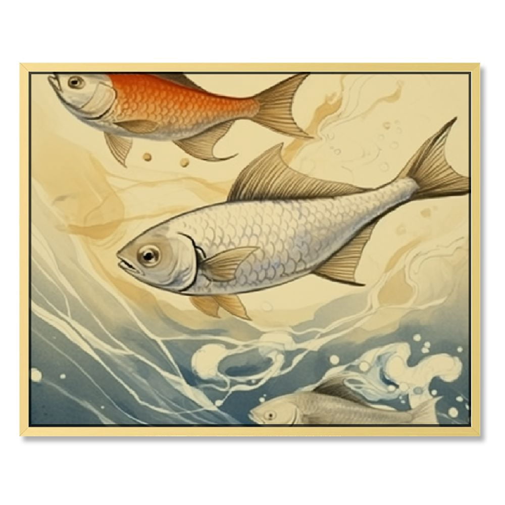 Vintage Fish Sketch Poster - Retro Fish Print - Aquatic Art - Marine ...